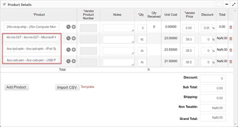 Sales Return Import CSV For Product Line Items