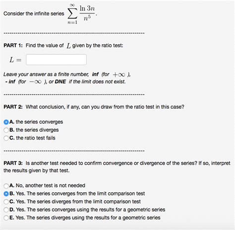 Solved Consider The Infinite Series Sigmainfinity N 1 In 3nn5