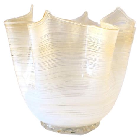 Italian Venetian Murano Art Glass Handkerchief Vase For Sale At 1stdibs