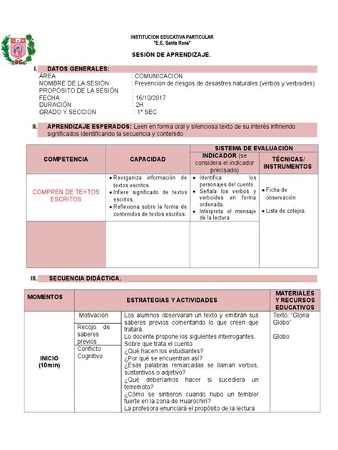 Modelo De Sesion Para Simulacro De Sismo Pdf Evaluación Epistemología