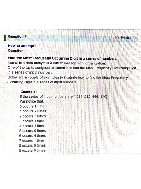 most frequently occuring digit pdf