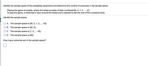 Solved Identify The Sample Space Of The Probability Chegg Com