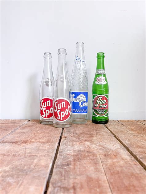 Vintage Green Glass Bottles Set Of 3 Vintage Pop Soda Beer Bottles