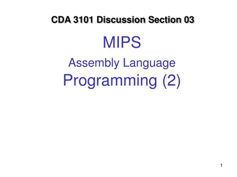 Ppt Mips Assembly Language Programming 2 Powerpoint Presentation