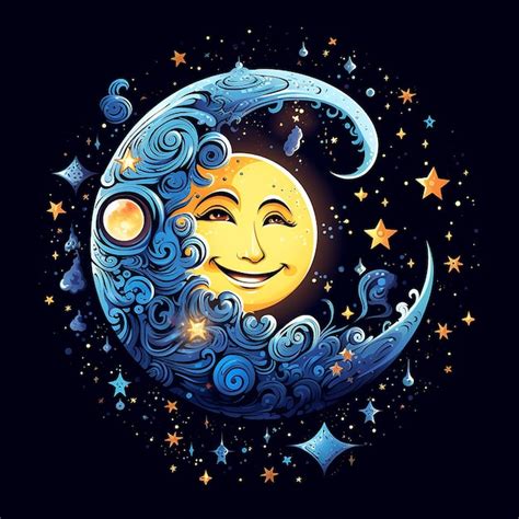 Luna De Dibujos Animados Simple Y Juguetona Foto Premium