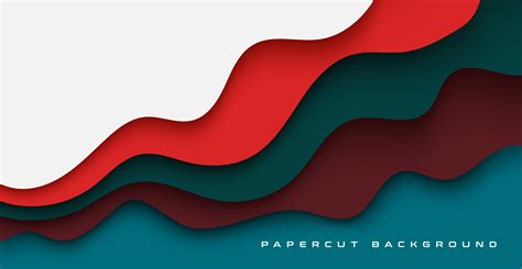 Multi Layers Green Red Color Texture 3d Papercut Layers In Gradient