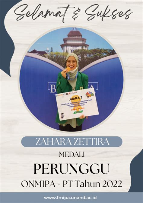 Selamat Mahasiswa Fakultas Mipa Unand Kembali Raih Medali Pada Onmipa Pt Tahun