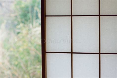 Background Texture Of Japanese Wooden Window Frame With Washi Paper