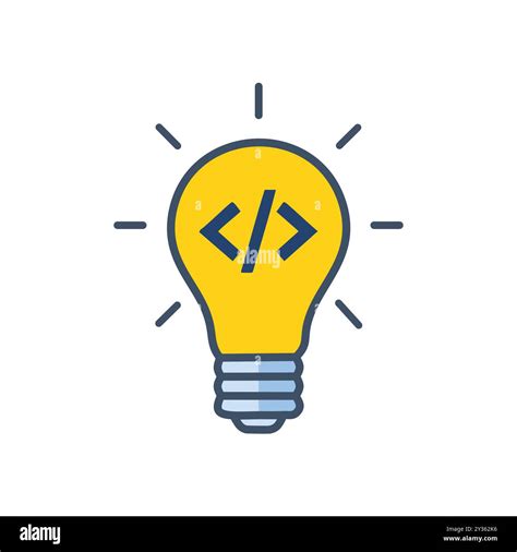 Code Lightbulb Idea Lightbulb With Code Symbol Inside Representing