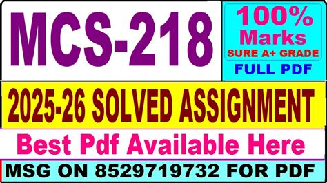 Mcs 218 Solved Assignment 2025 26 Mcs 218 Solved Assignment 2026 In