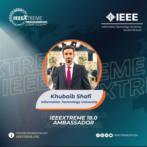 Ieeextreme18 Meettheambassador Codingchallenge Techleadership Pushthelimits Ieee Itu