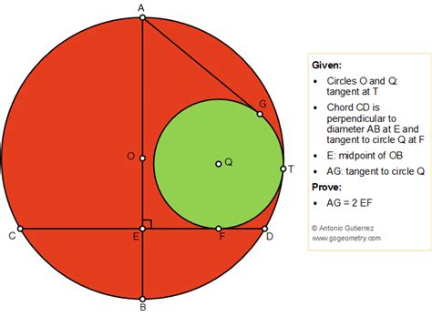Geometry Problem Tangent Circles Diameter Perpendicular Midpoint Measurement IPad