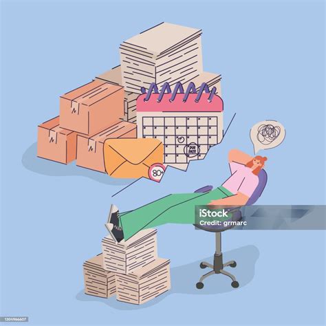 Cute Girl Procrastinating Stock Illustration Download Image Now Adult Adults Only Chair