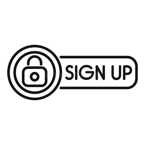 Secure Sign Up Button With Lock Icon For Website Stock Illustration