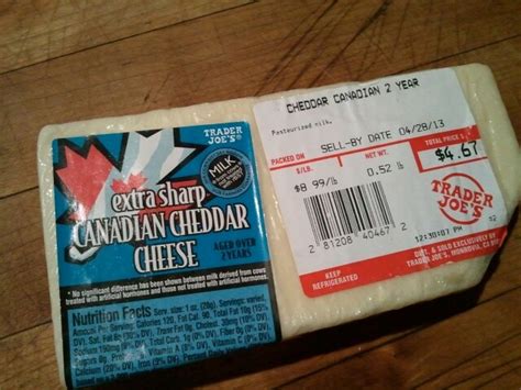 Trader Joes Extra Sharp Canadian Cheddar Cheese Aged Over 2 Yrs