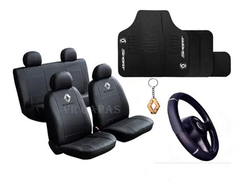 Kit Capa Bancos Couro Carro Tapete Volante Renault Parcelamento Sem Juros