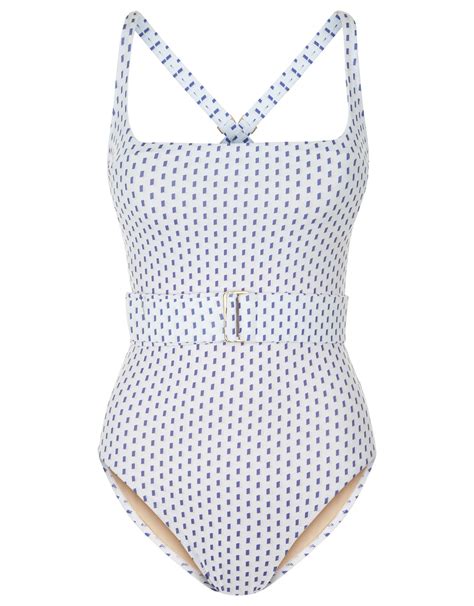 Evarae Swimwear Cassandra One Piece Swimsuit In Blue Dot
