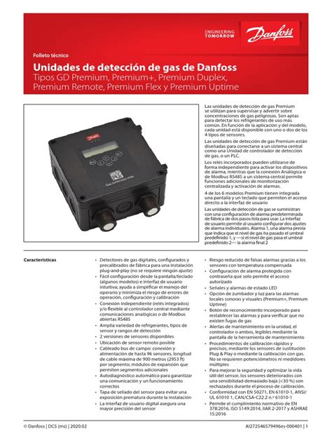 Gas Detection Danfoss Pdf Controlador Lógico Programable