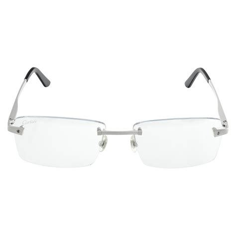 Cartier Rimless Silver Frame Glasses With Box Glasses Case