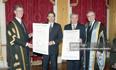 Taoiseach Bertie Ahern And British Prime Minister Tony Blair At News