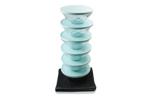 Tupperware Back Set Stella Diamant 500 Ml Himmelblau 6 Glastuch