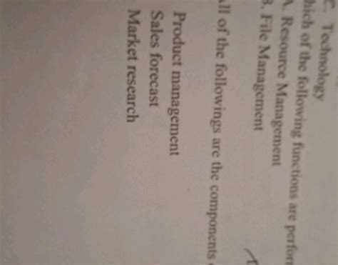 C Technology Hich Of The Following Functions StudyX