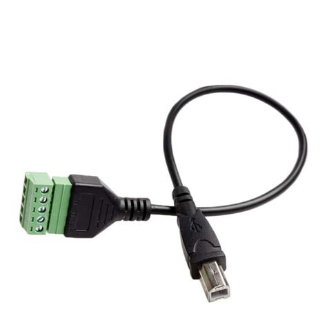 Usb Type B Male Plug To 5 Pin Pluggable Terminals Solder Free Usb