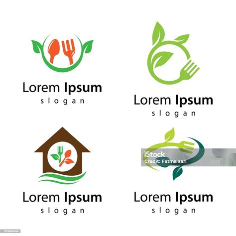 Gambar Logo Makanan Vegetarian Ilustrasi Stok Unduh Gambar Sekarang