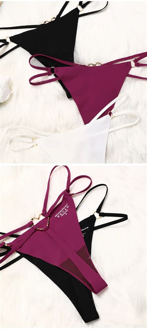 Iron Ring Sexy Women G String Briefs Ice Silk Panties Girls Underwear