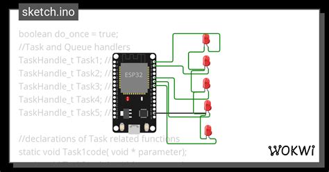 rtos 5 led k coe510 wokwi esp32 stm32 arduino simulator