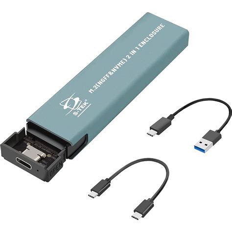 S Tek M2ngff And Nvme Case 2 In 1 Enclosure Usb C To M2 Ssd Caddy Sata