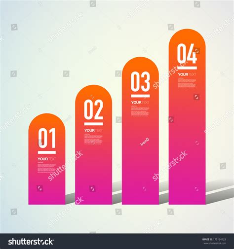 Abstract Numbered Ascending Colorful Infographic Columns Stock Vector
