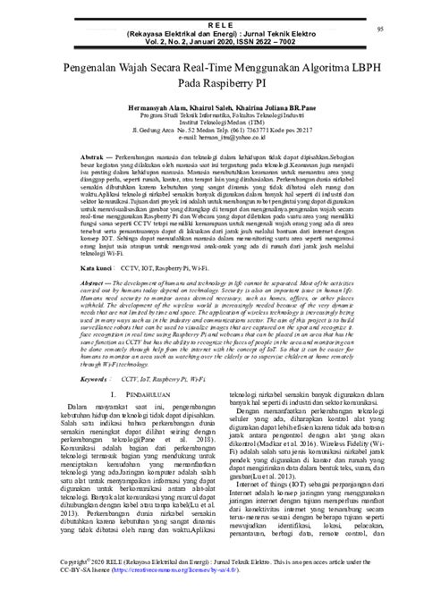 Pdf Pengenalan Wajah Secara Real Time Menggunakan Algoritma Lbph Pada Raspiberry Pi