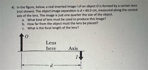 Solved In The Figure Below A Real Inverted Image I Of An Chegg
