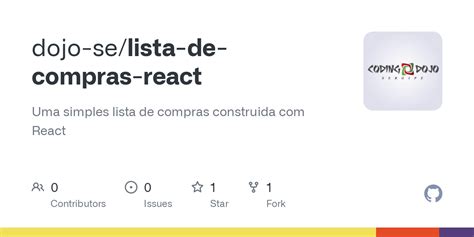 Github Dojo Selista De Compras React Uma Simples Lista De Compras