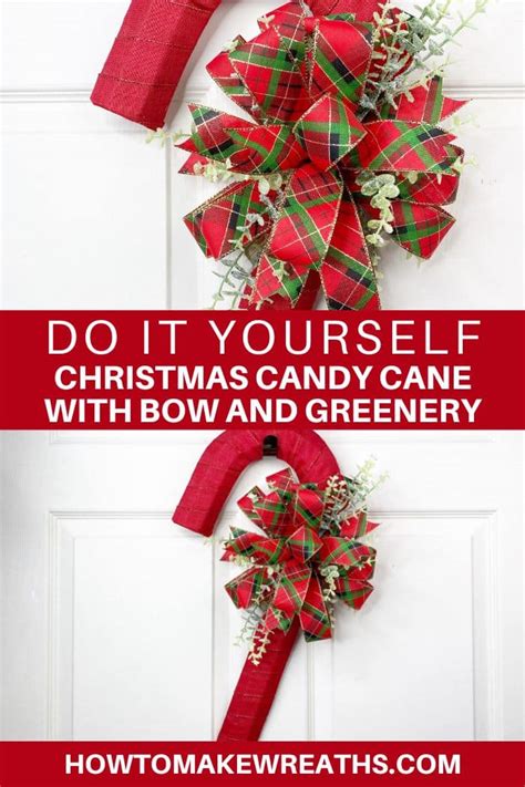 Christmas Candy Cane Door Hanger Decoration How To Make Wreaths