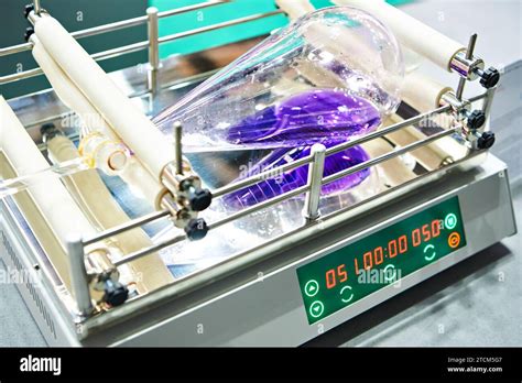 Laboratory Shaker With Heating And Flask With Solution Stock Photo Alamy