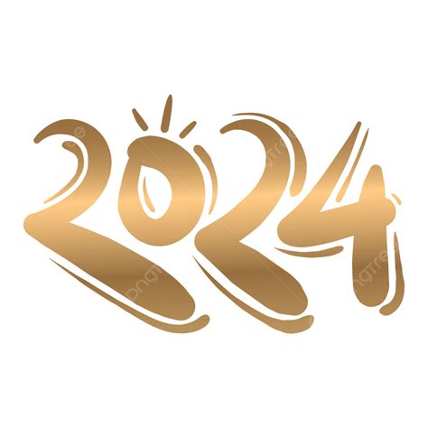 Texto 2024 Año Nuevo Dorado Vector Png Dibujos 2024 Dorado Texto Png