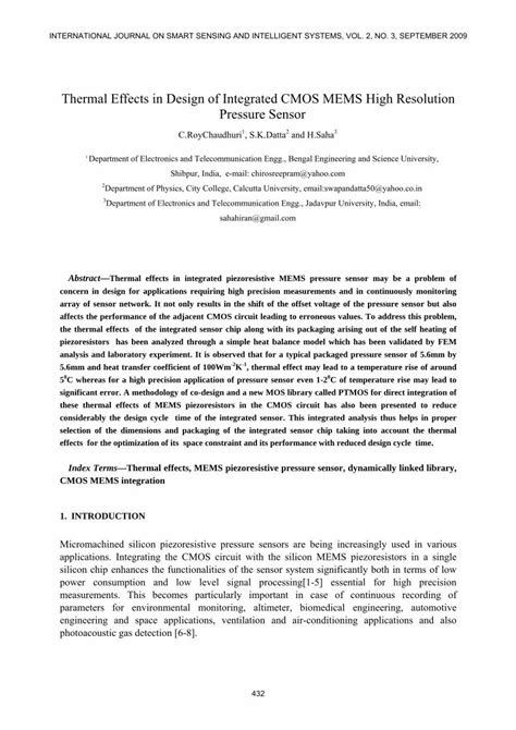 Pdf Thermal Effects In Design Of Integrated Cmos Mems High €¦ · Abstract—thermal Effects In