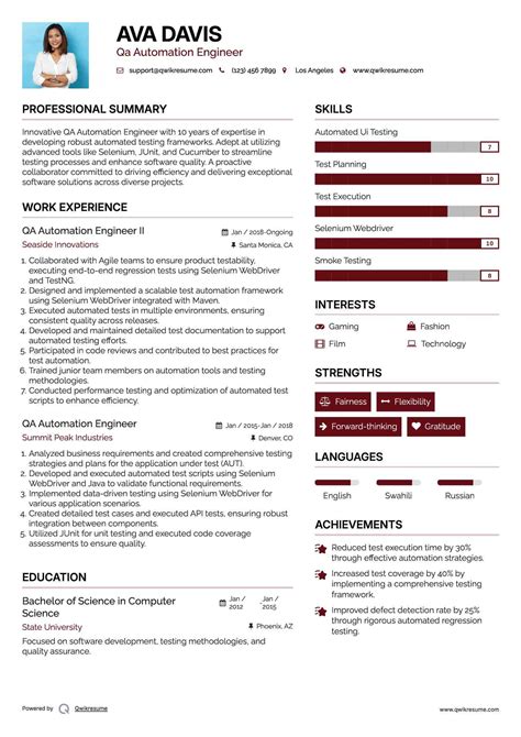 10 Qa Automation Engineer Resume Samples And Templates For 2025