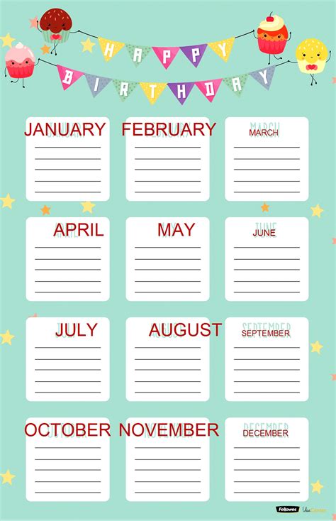 Best 5 Birthday Party Calendar Templates Excel Word Template