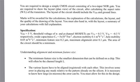 Solved You Are Required To Design A Simple CMOS Circuit Chegg Com