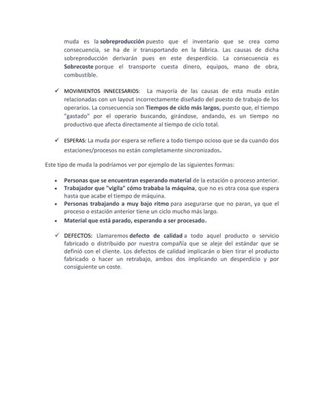 Siete Tipos De Muda En Procesos De Industria Docx