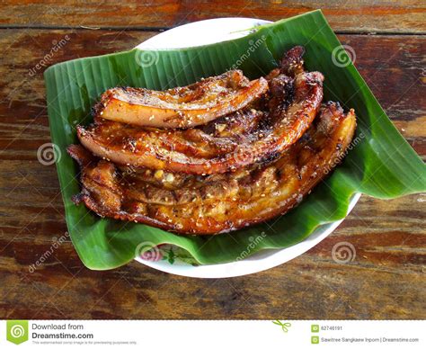 Grilled Pork Stock Image Image Of Meal Thailand Leaf 62746191