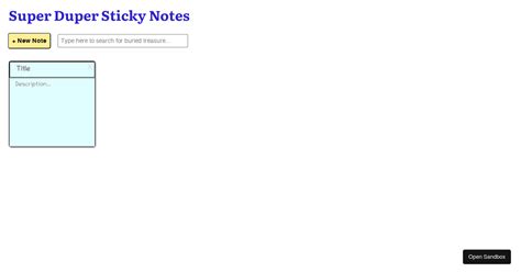 Sticky Note App Codesandbox