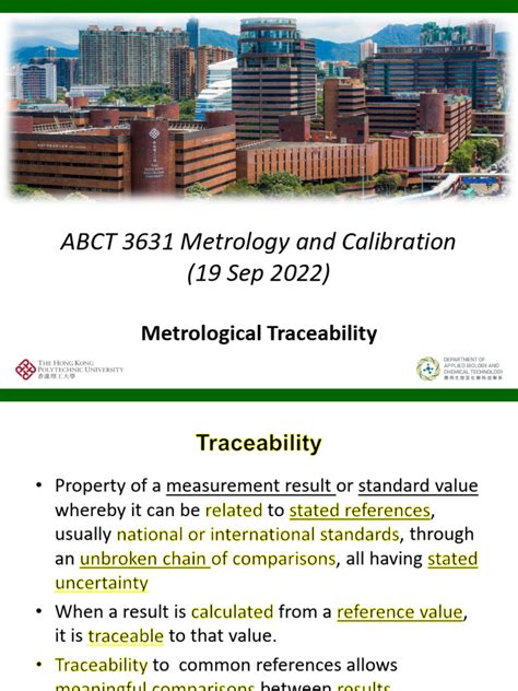 Abct3631 Metrological Traceability Pdf Calibration Measurement
