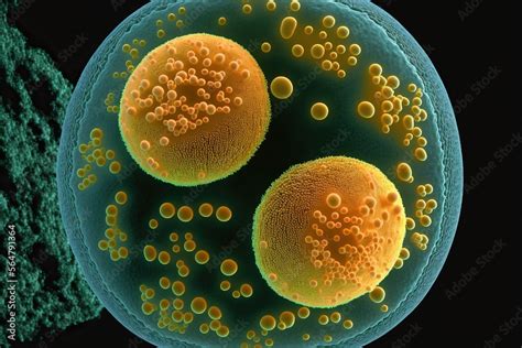Staphylococcus Aureus Artistic Representation Created With Generative AI Technology Stock