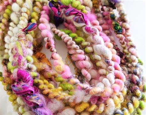Handspun Art Yarn Textured Art Yarn Corespun Yarn Thick And Thin
