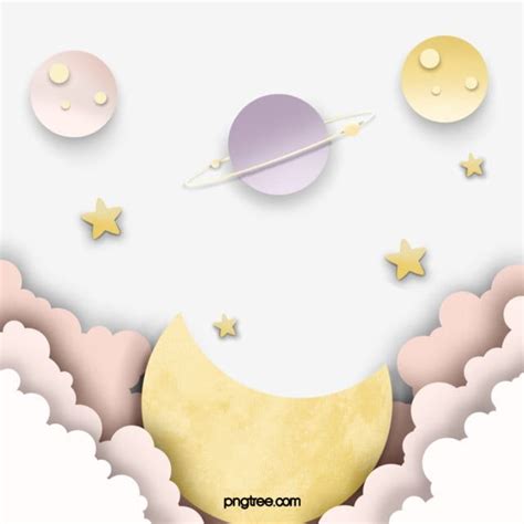 귀여운 일러스트 파란색 종이 컷 스타일 요소 벗겨지기 쉬운 구름 Y 달 Png 일러스트 및 Psd 이미지 무료 다운로드