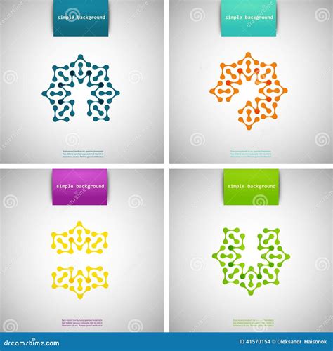 Set Of Colored Tech Patterns Stock Vector Illustration Of Molecule